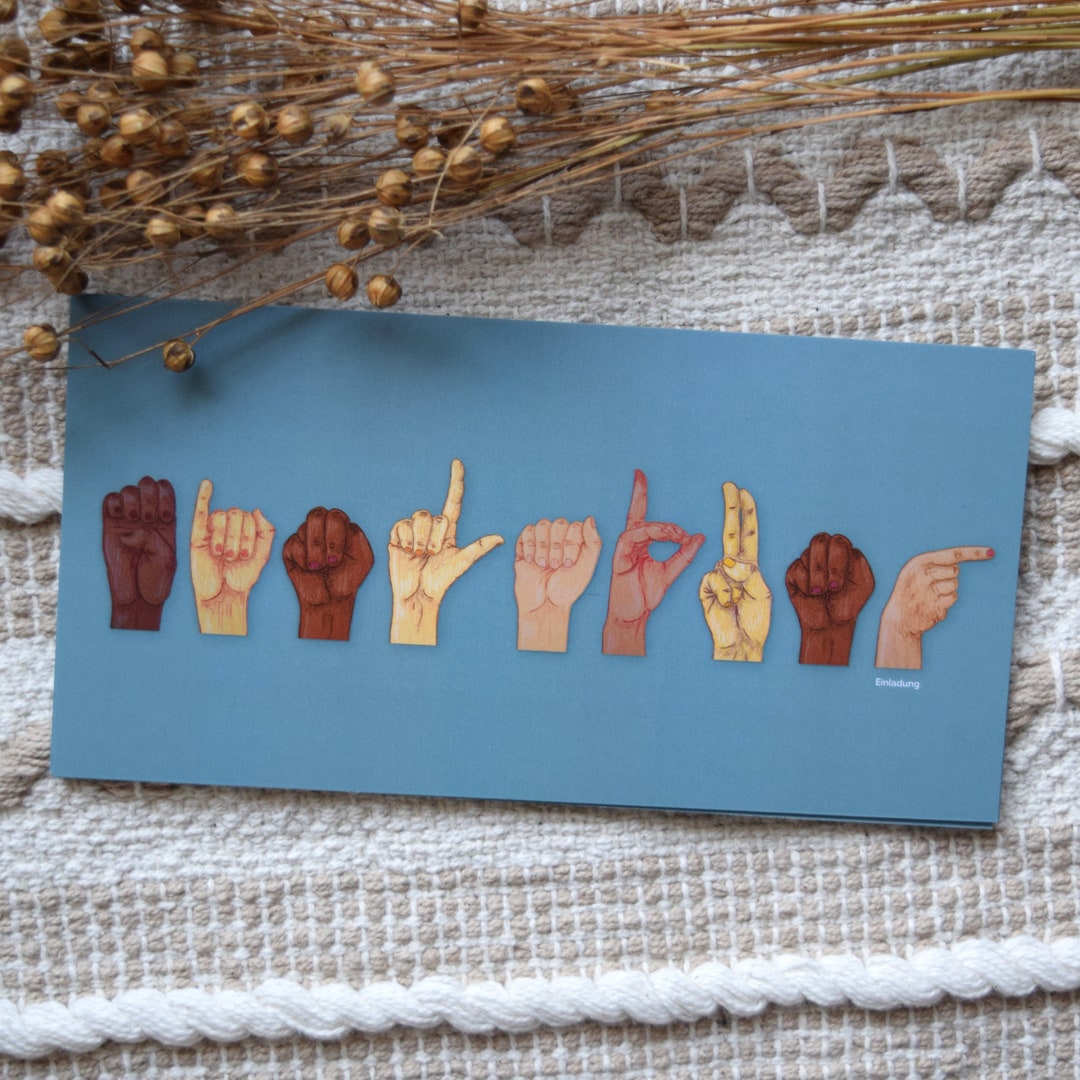 Postcard Sign Language "invitation" - Etsy