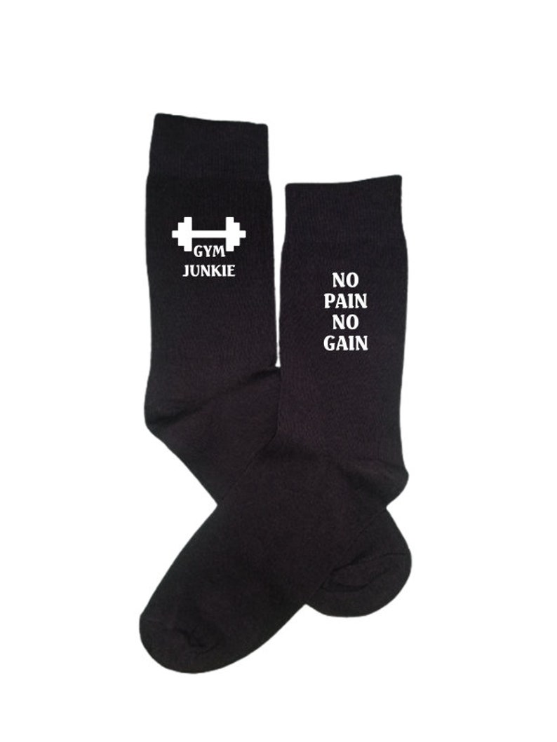 Gym Junkie Socks - No Pain No Gain Socks - Novelty Gym Socks - Gym ...