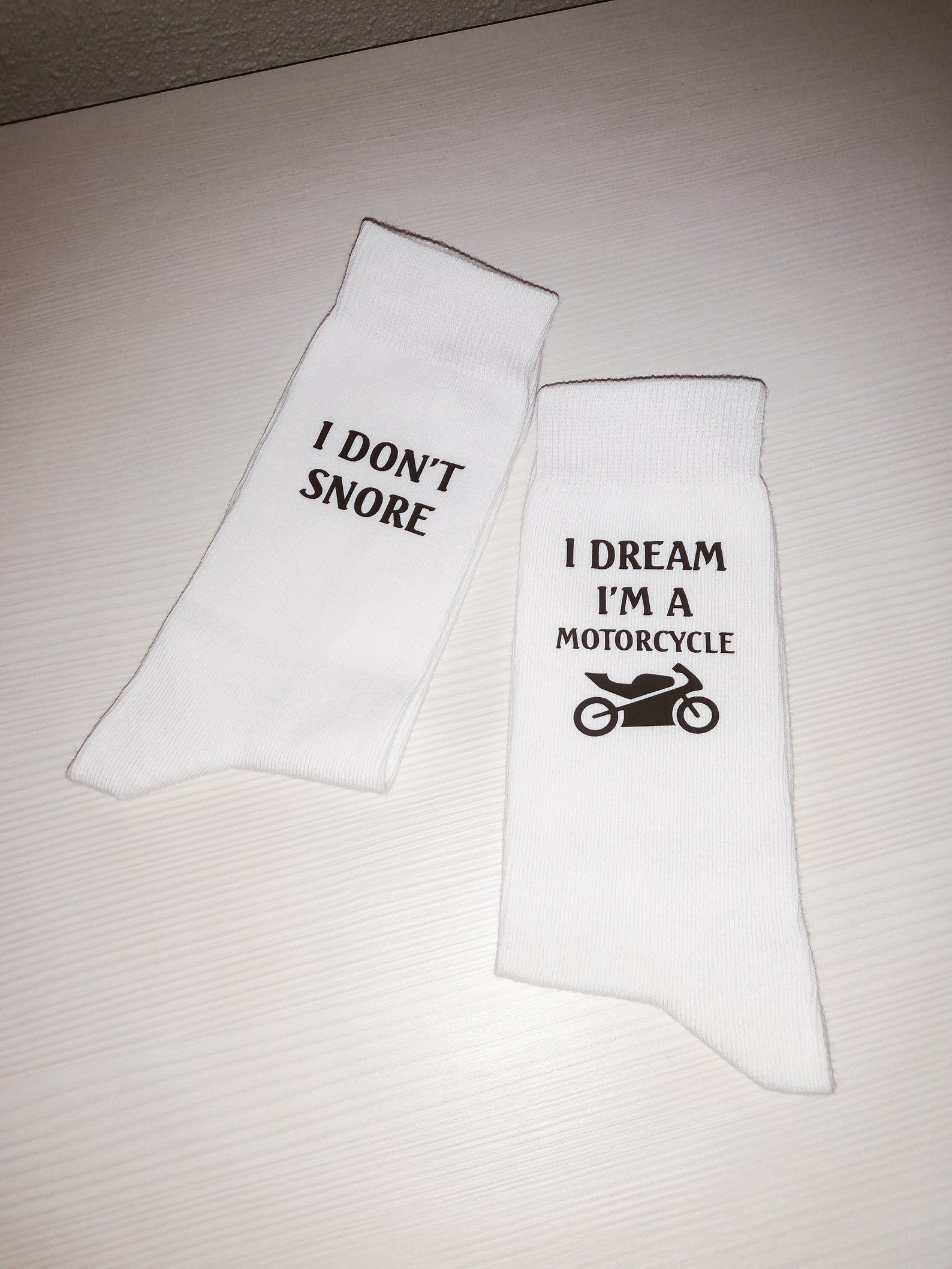 I Don't Snore I Dream I'm a Motorcycle Socks Motorcycle Gift Gift for ...