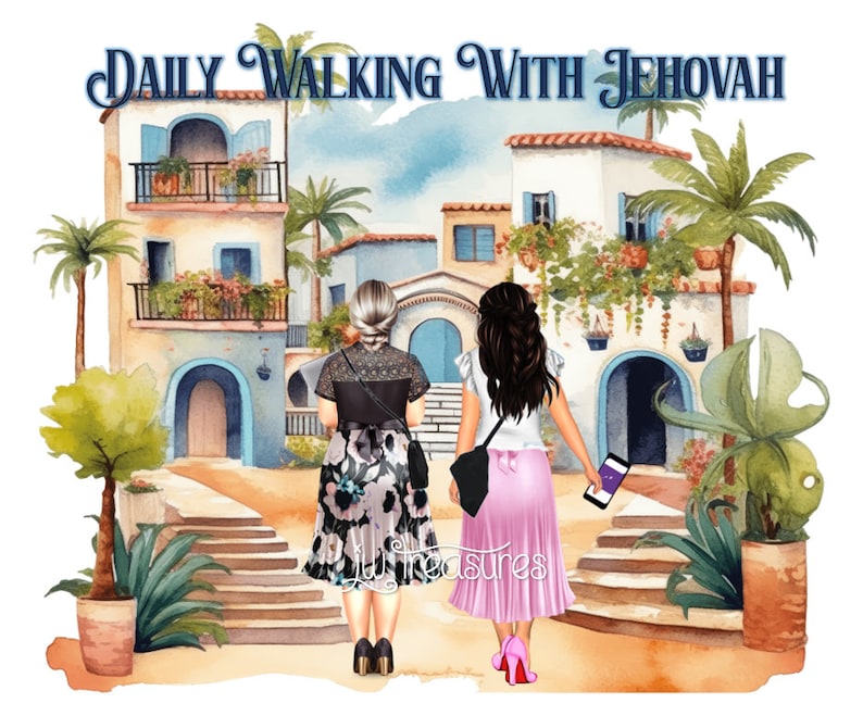 JW Clip Art Digital Vector Portrait Print Daily Walking With Jehovah - Etsy
