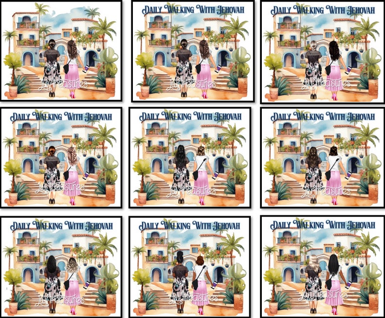 JW Clip Art Digital Vector Portrait Print Daily Walking With Jehovah - Etsy