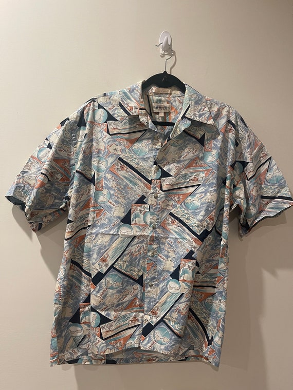 Campia Moda Tropical Hawaiian Casual Button Down Shirt - Gem