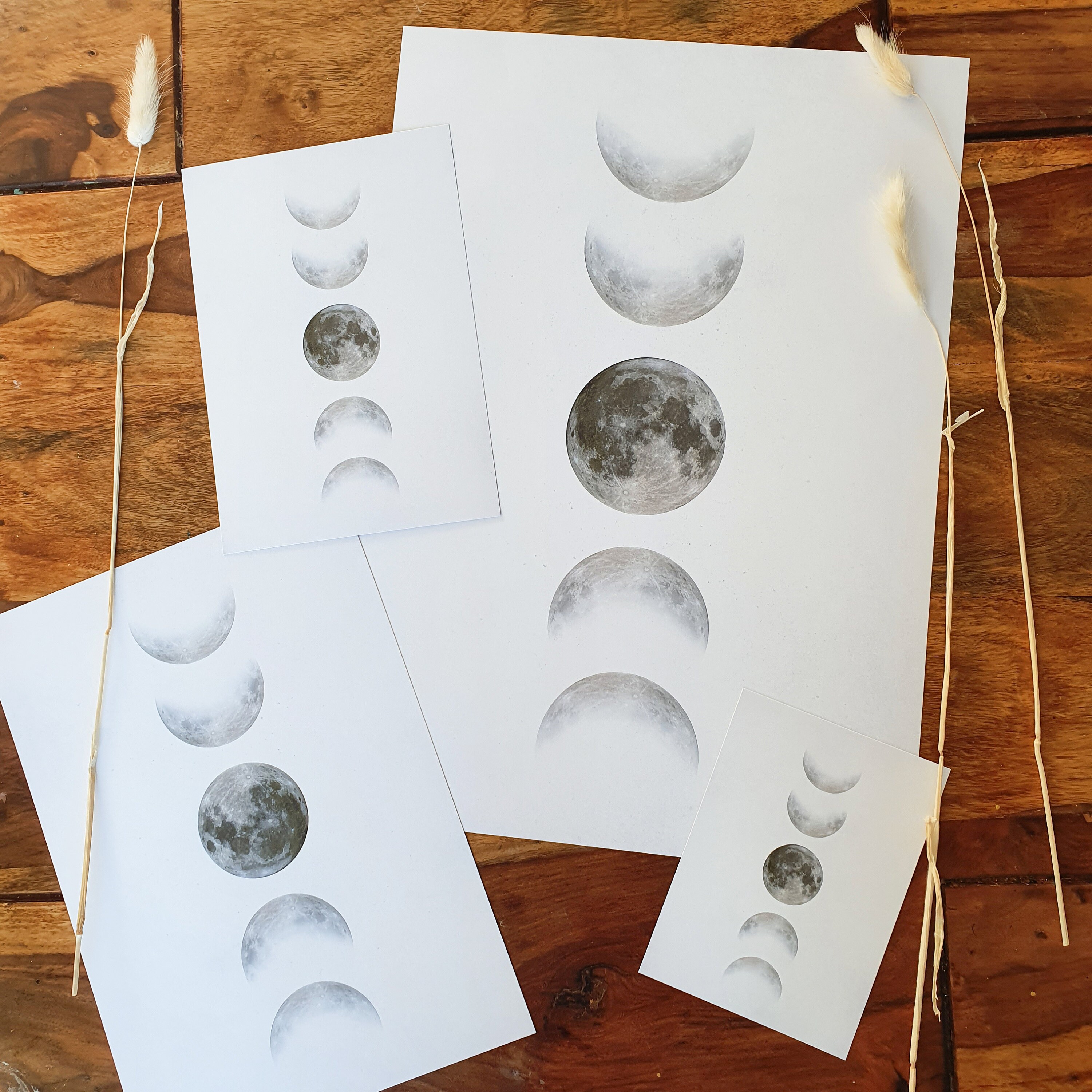 Moon Phase Print on Demand Moon Art Print Printmaking - Etsy