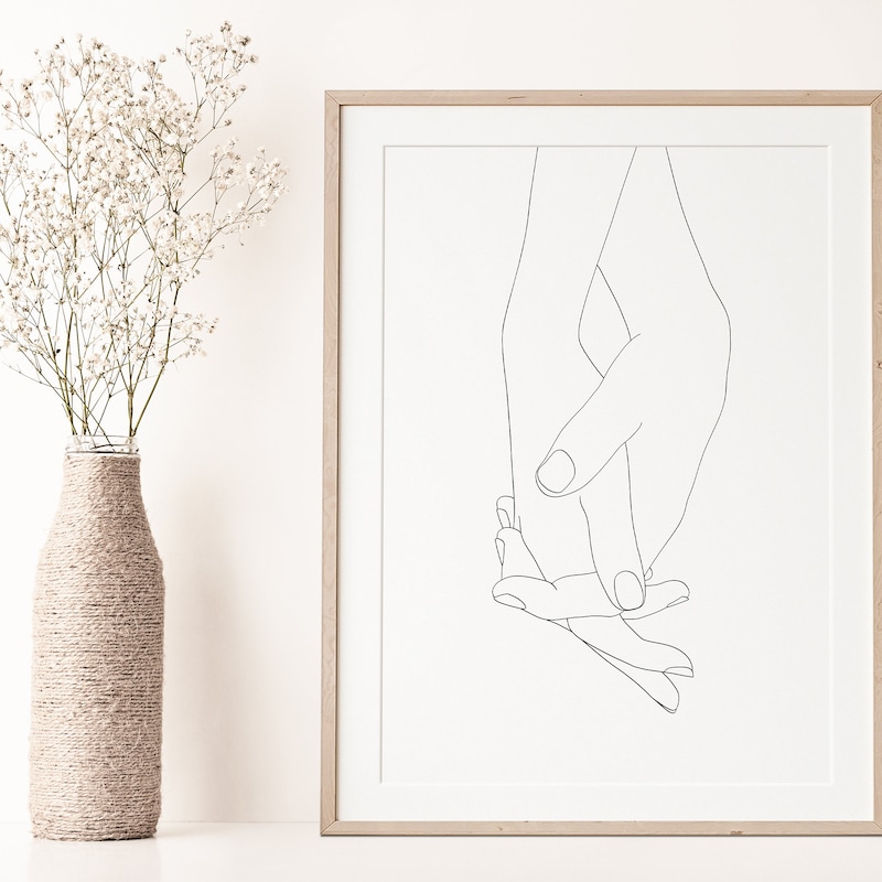 Holding Hands Line Art - Etsy
