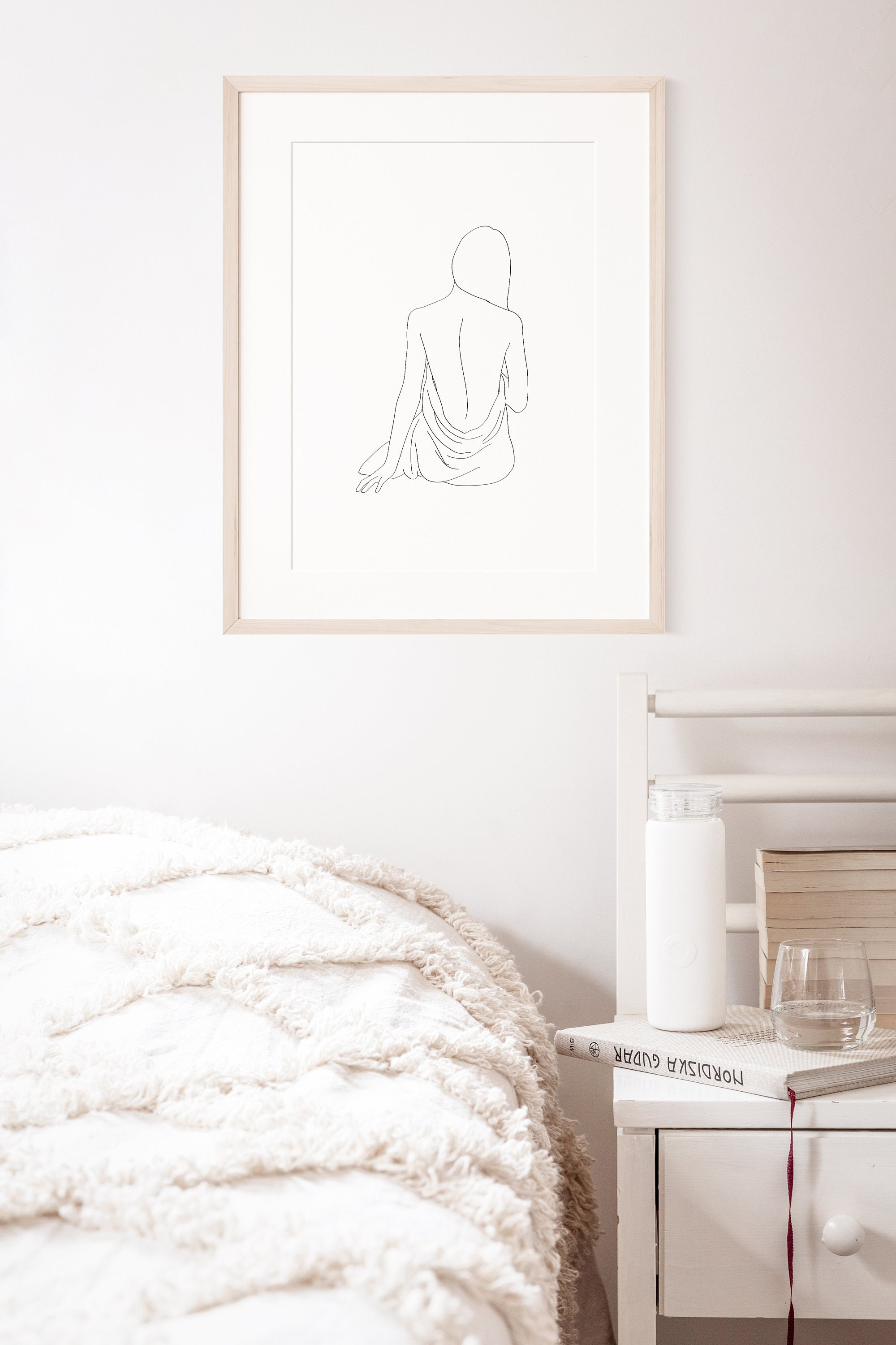 Female Back Line Art Print Woman Line Drawing Minimalist - Etsy