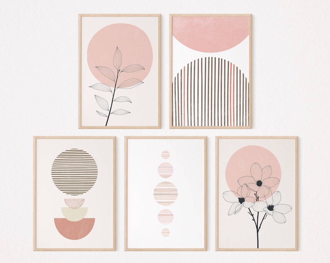 Line Art Gallery Wall Set Minimalist Print Set Mid Century Modern Art ...