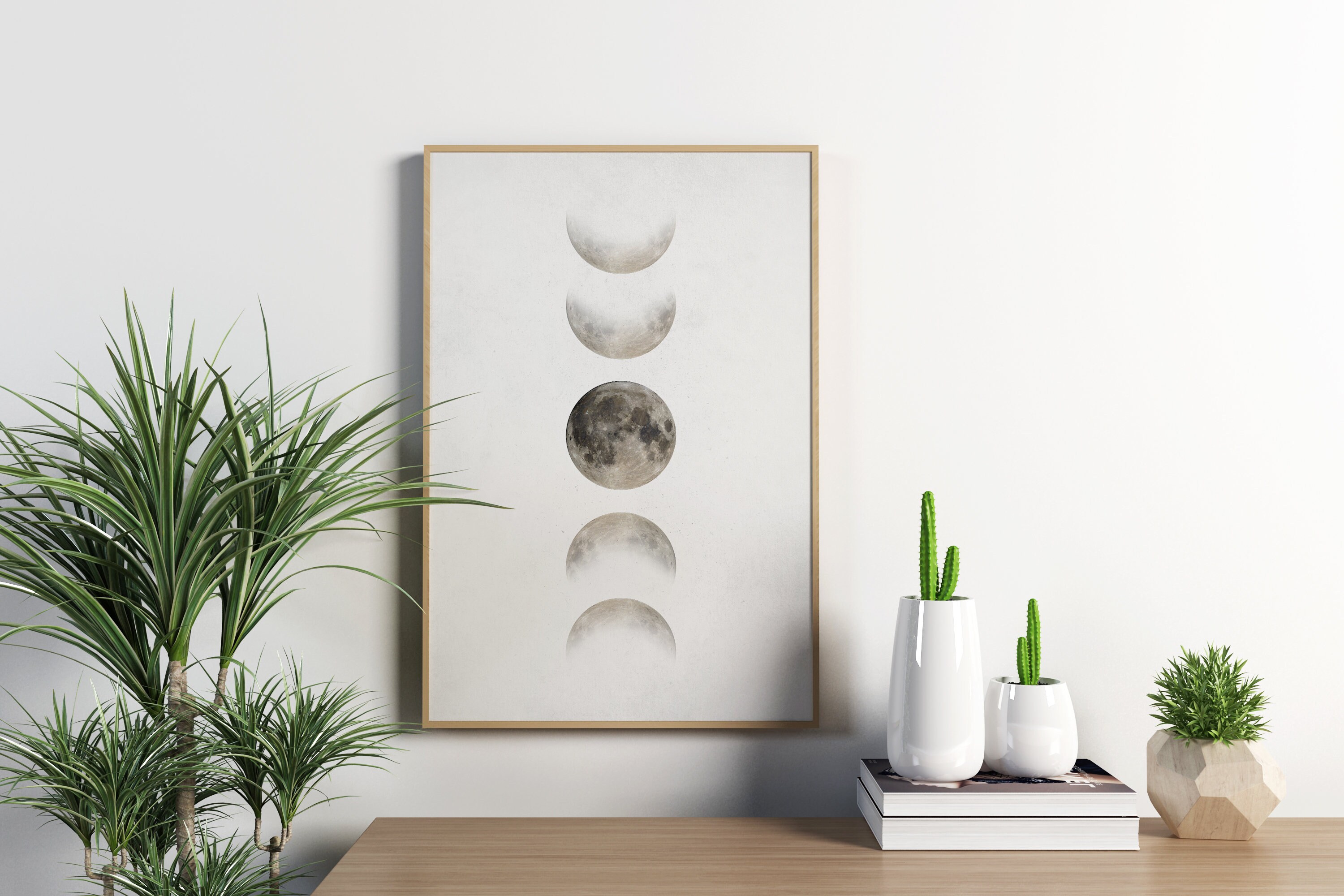 Moon Print Moon Phase Art Moon Decor Minimalist Wall Art - Etsy