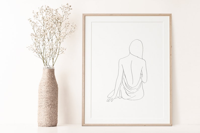 Female Back Line Art Print Woman Line Drawing Minimalist - Etsy
