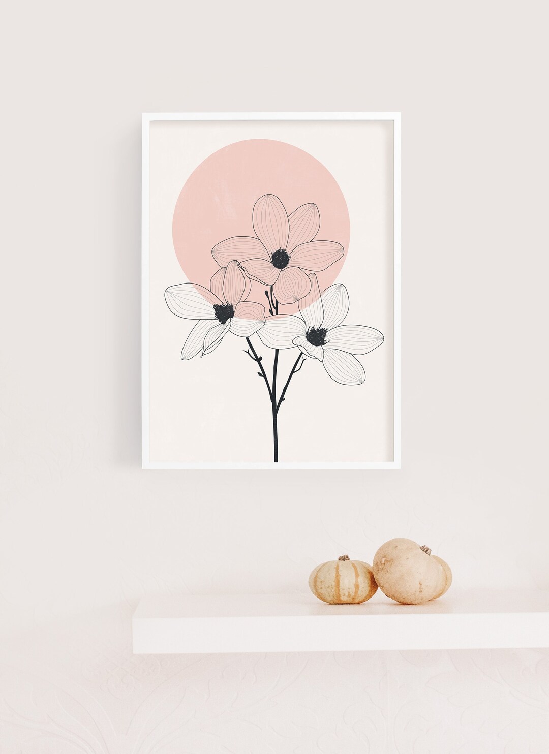 Flower Line Art Print Botanical Print Flower Line Drawing - Etsy