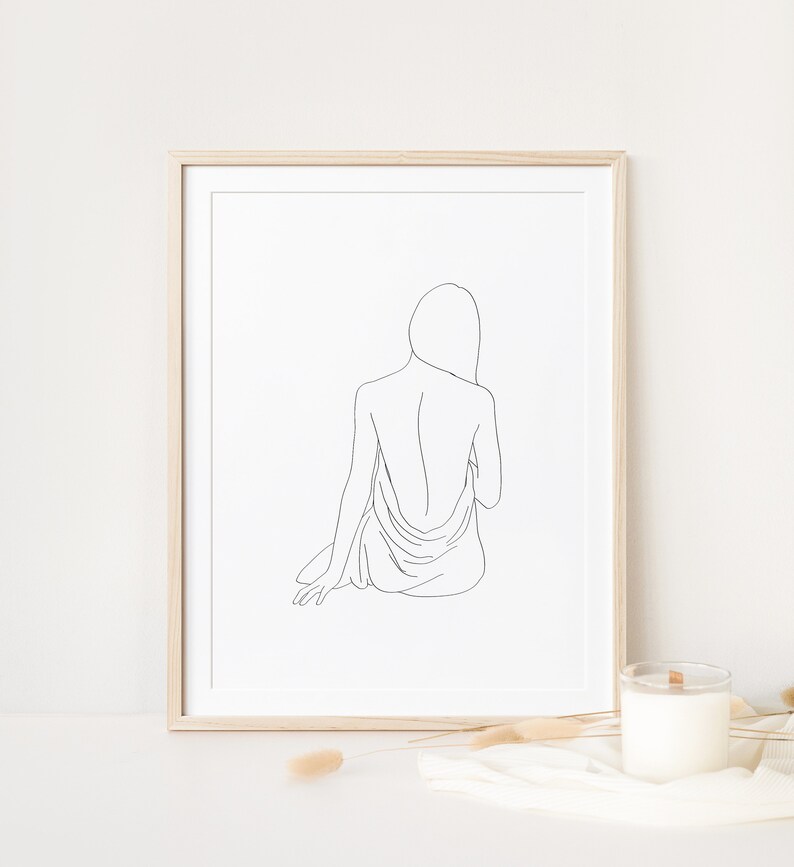 Female Back Line Art Print Woman Line Drawing Minimalist - Etsy