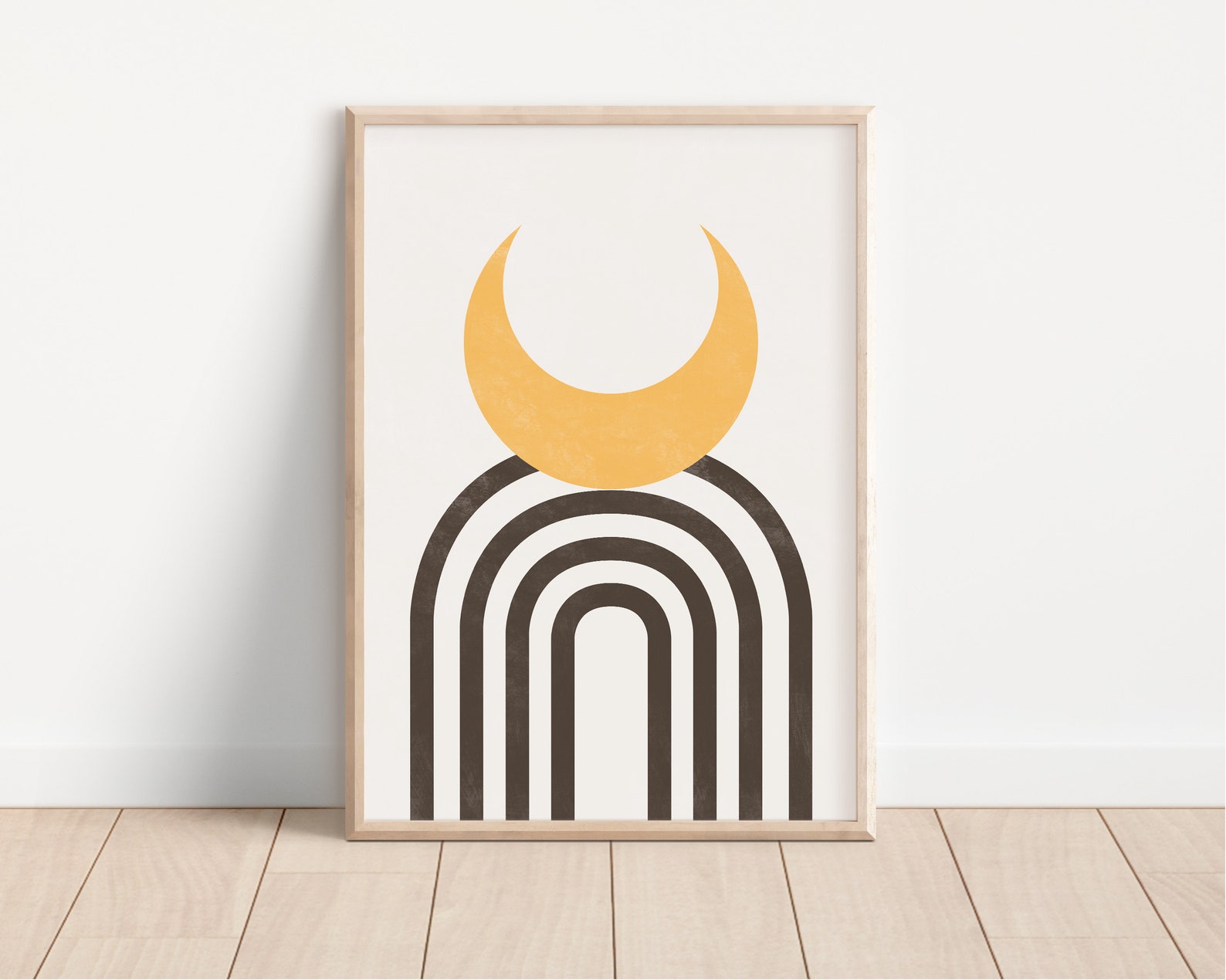 Mid Century Modern Art Print Moon Phase Print Printable Wall Art Boho ...