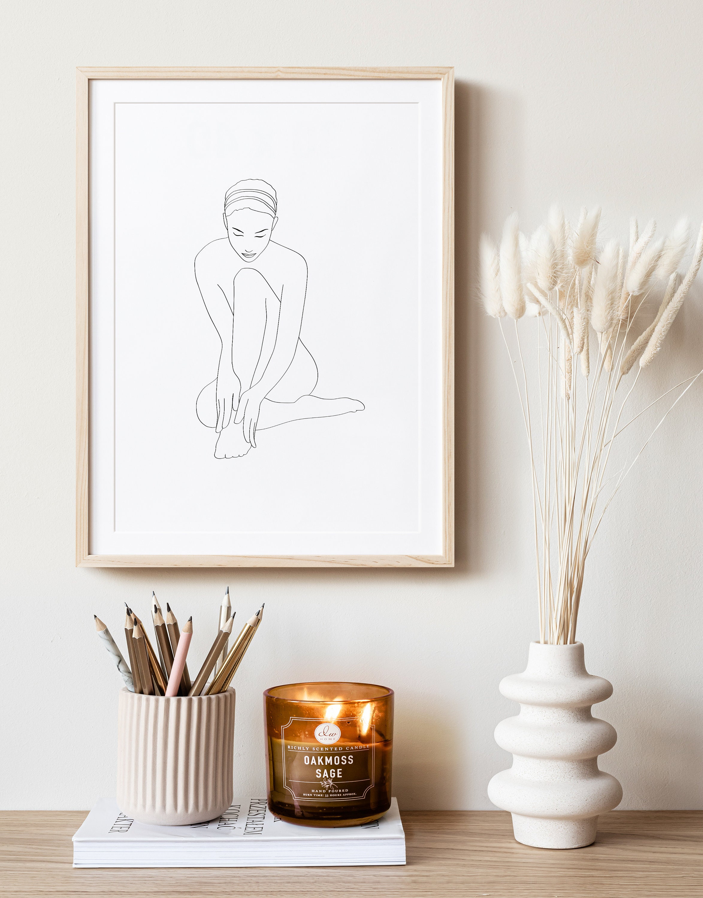Female Line Art Print Woman Line Drawing Minimalist Wall - Etsy