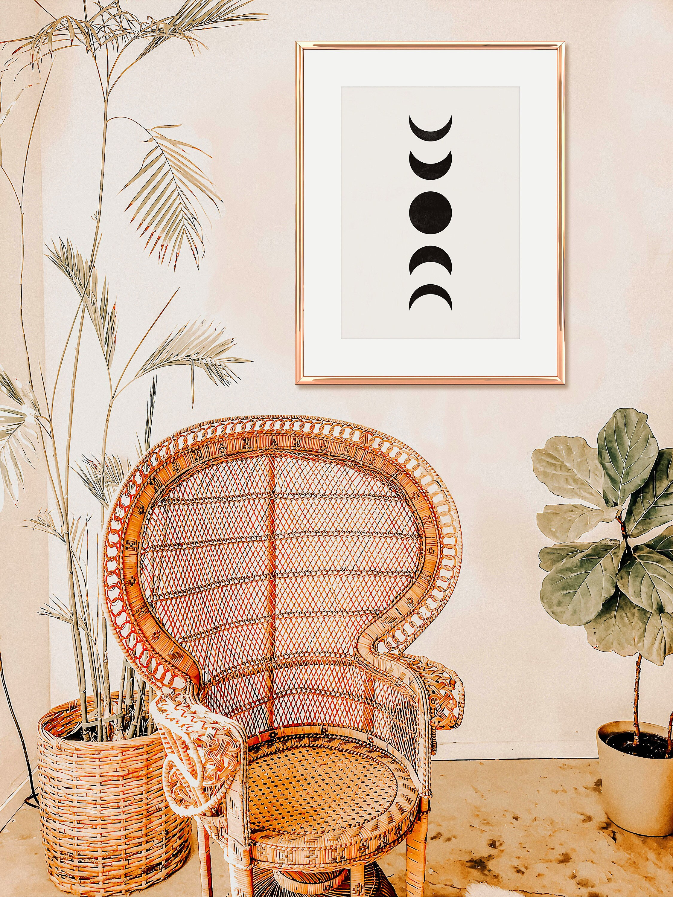 Moon Print Minimalist Moon Cycle Abstract Moon Decor - Etsy