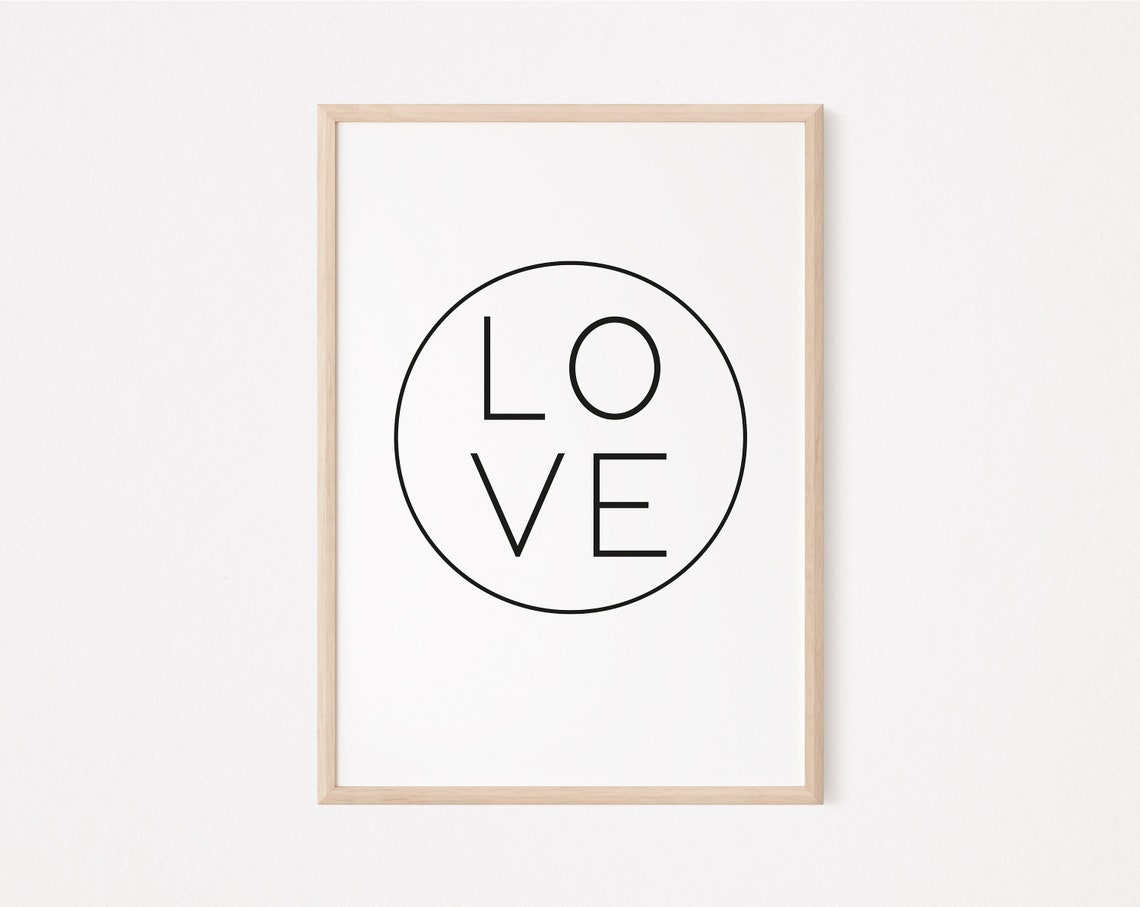 Love Print Love Sign Gift Card Printable Wall Art Inspirational Quotes ...
