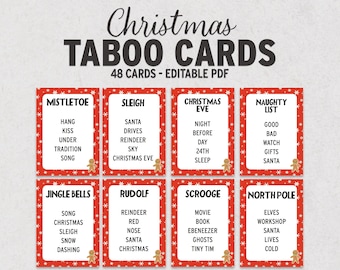 Editable Taboo Cards - Etsy