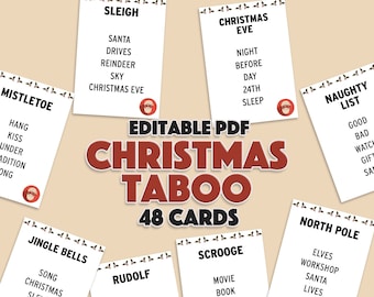 Christmas Taboo Game Cards - Etsy