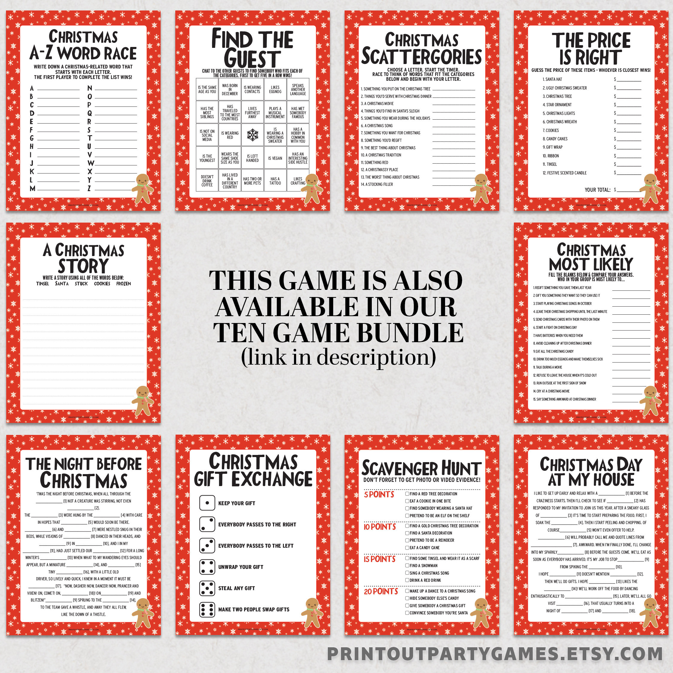 Christmas Madlibs Game, Christmas Story Game for Adults, Fill in the ...