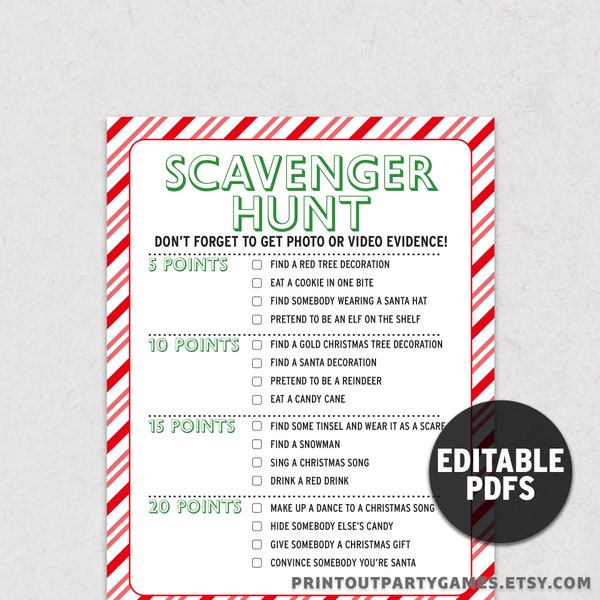 Candy Cane Scavenger Hunt - Etsy