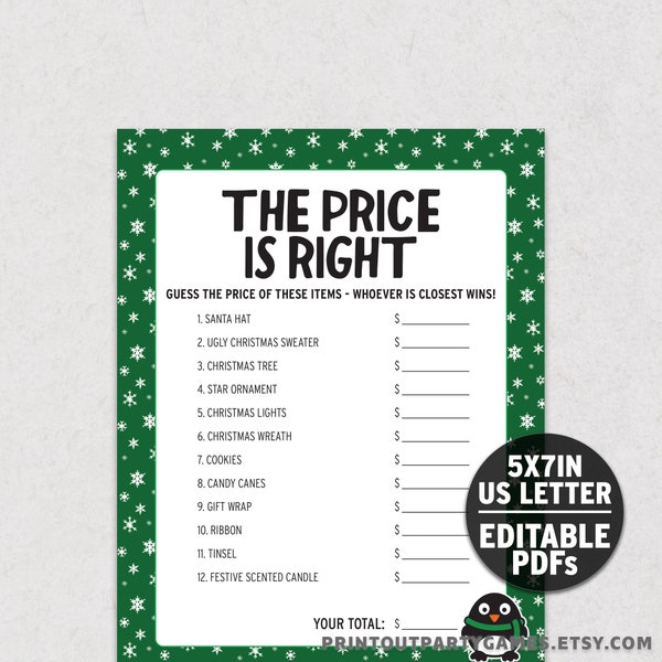 Guess the Cost Christmas - Etsy