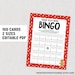 Printable Bingo Cards, 100 Card Bingo Template, Editable Christmas ...