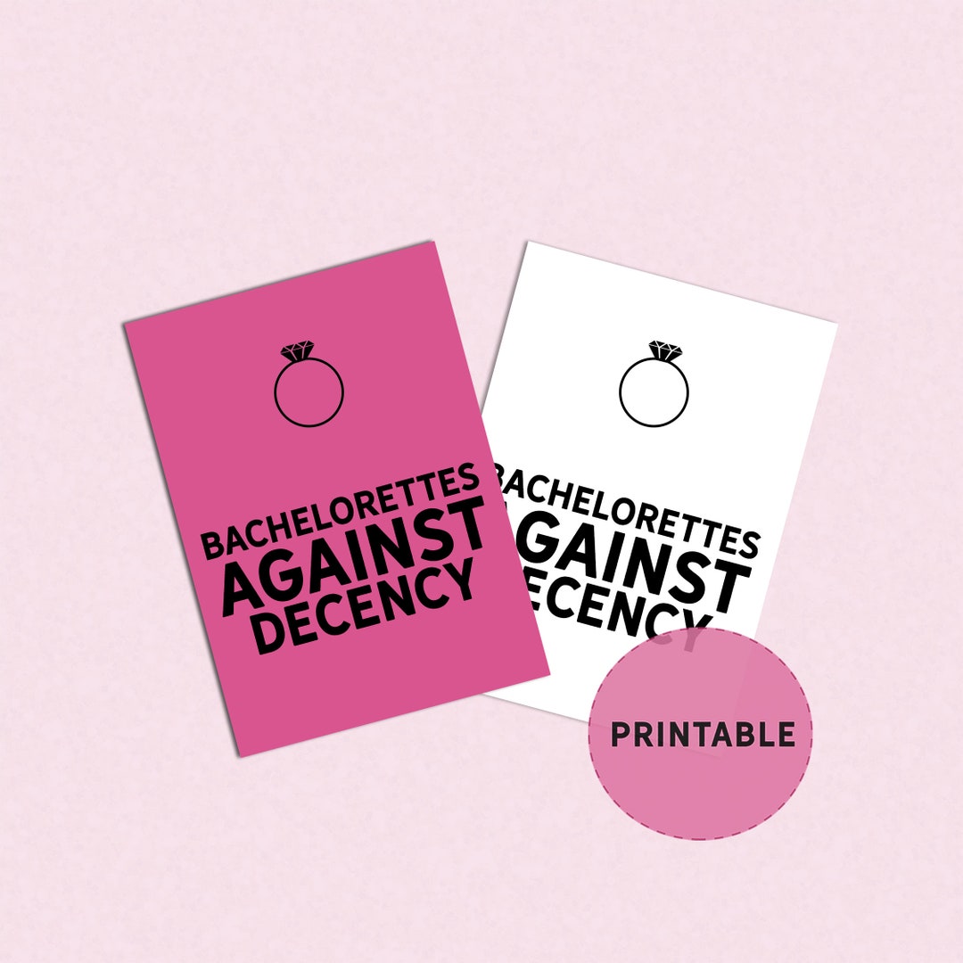 Bachelorettes Against Decency, Bachelorette Party Game, Instant Bridal ...