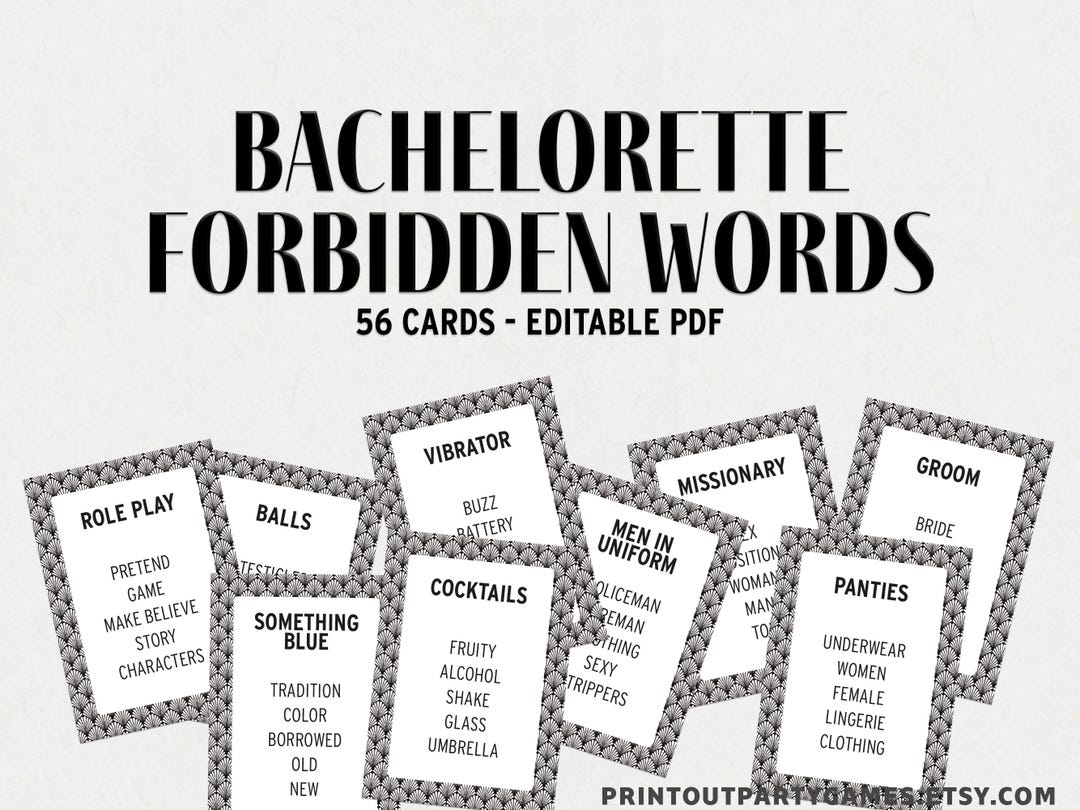 Bachelorette Party Taboo Game, Don't Say... Forbidden Words Game With ...