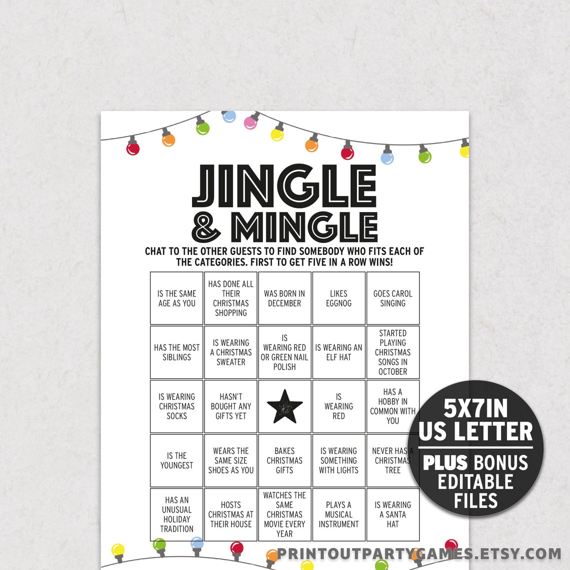 Christmas Jingle & Mingle Ice Breaker Game Find the Guest - Etsy UK