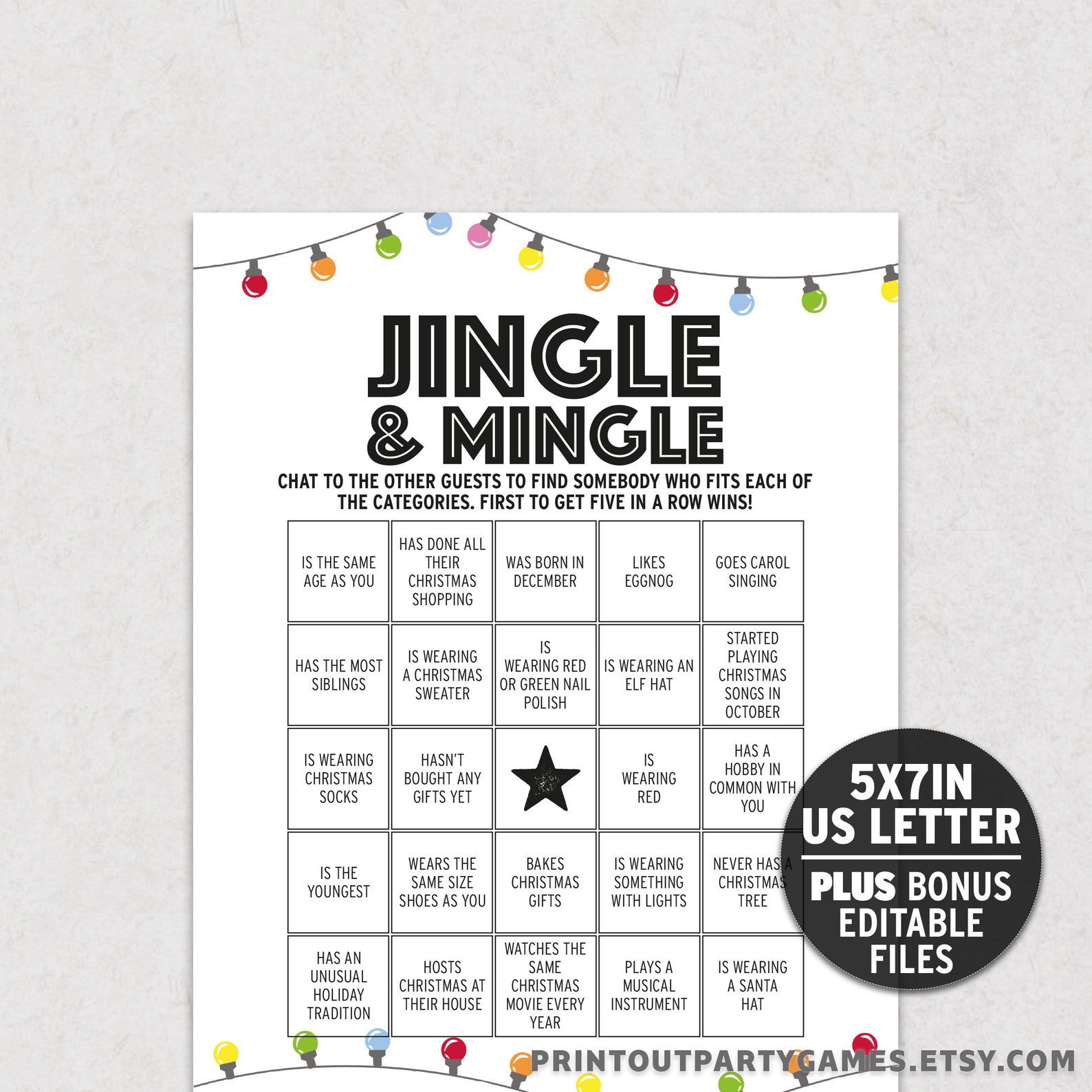 Christmas Jingle & Mingle Ice Breaker Game Find the Guest - Etsy UK