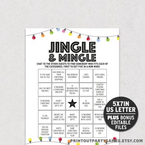 Christmas Jingle & Mingle Ice Breaker Game Find the Guest - Etsy UK