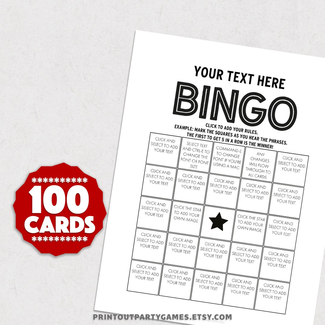 100 Bingo Cards, Bingo Card Generator, 100 Unique Automatic Bingo Cards ...