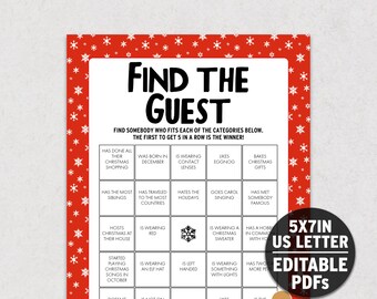 Christmas Find the Guest Game, Christmas Party Icebreaker, Holiday Game ...