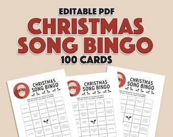 Christmas Carols Bingo Christmas Music Bingo Fun Christmas - Etsy