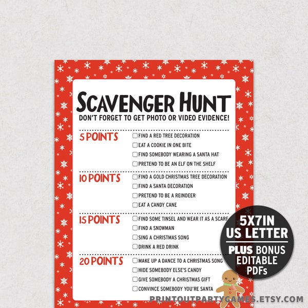 Office Holiday Scavenger Hunt - Etsy