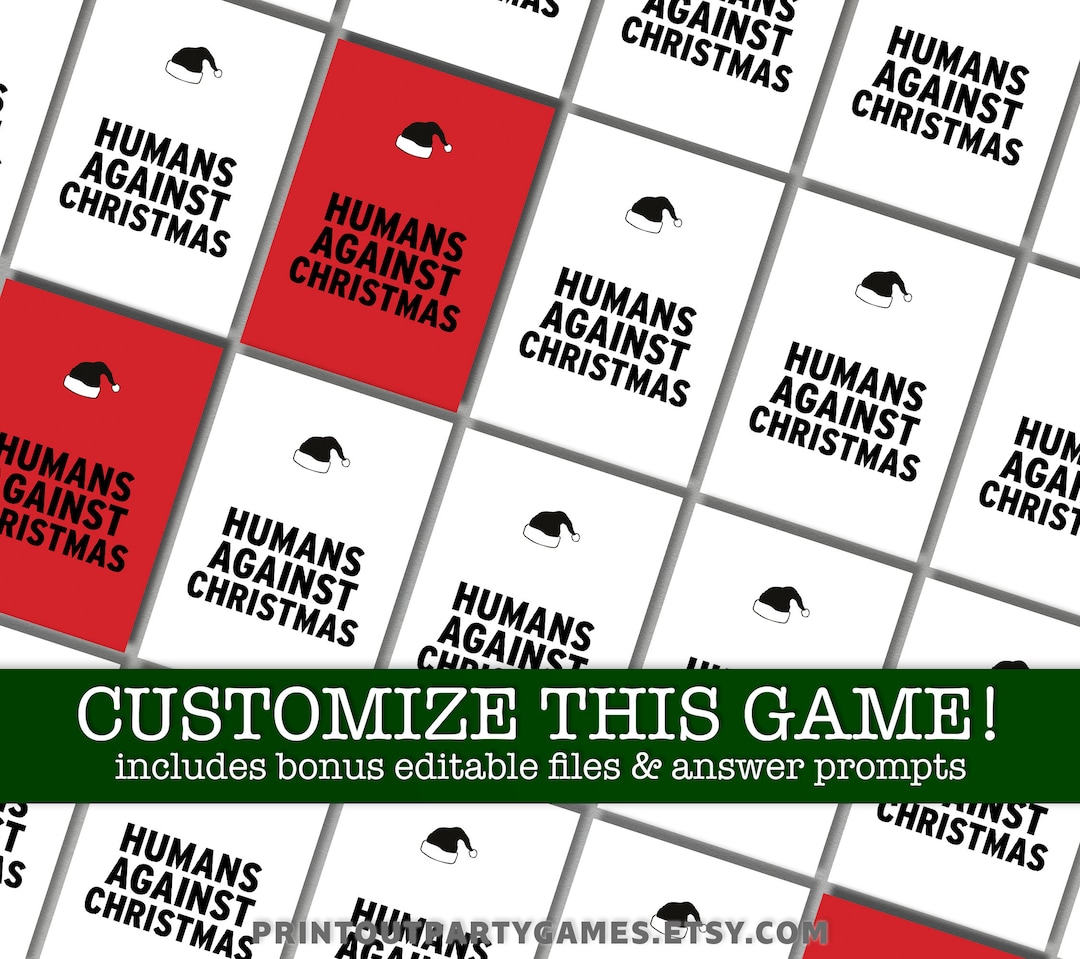 Humans Against Christmas Game, Funny Printable Holiday Card Game for ...