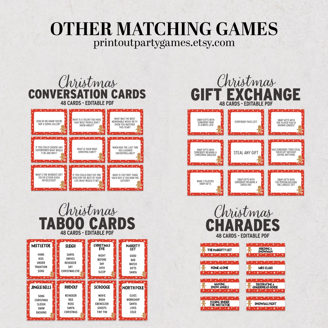 Printable Bingo Cards, 100 Card Bingo Template, Editable Christmas ...
