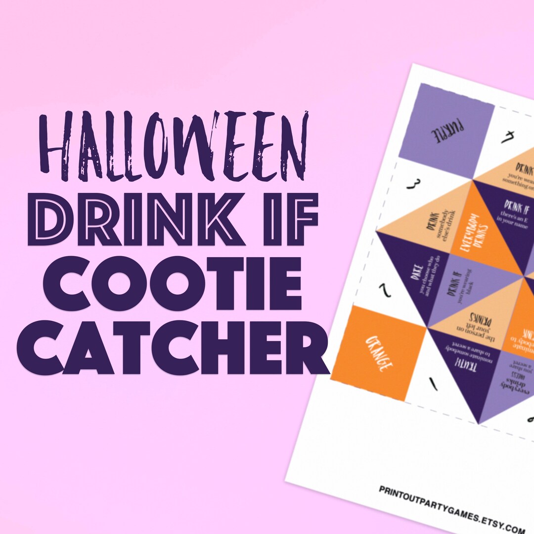 Halloween Cootie Catcher Drinking Game, Fortune Teller Halloween Party ...