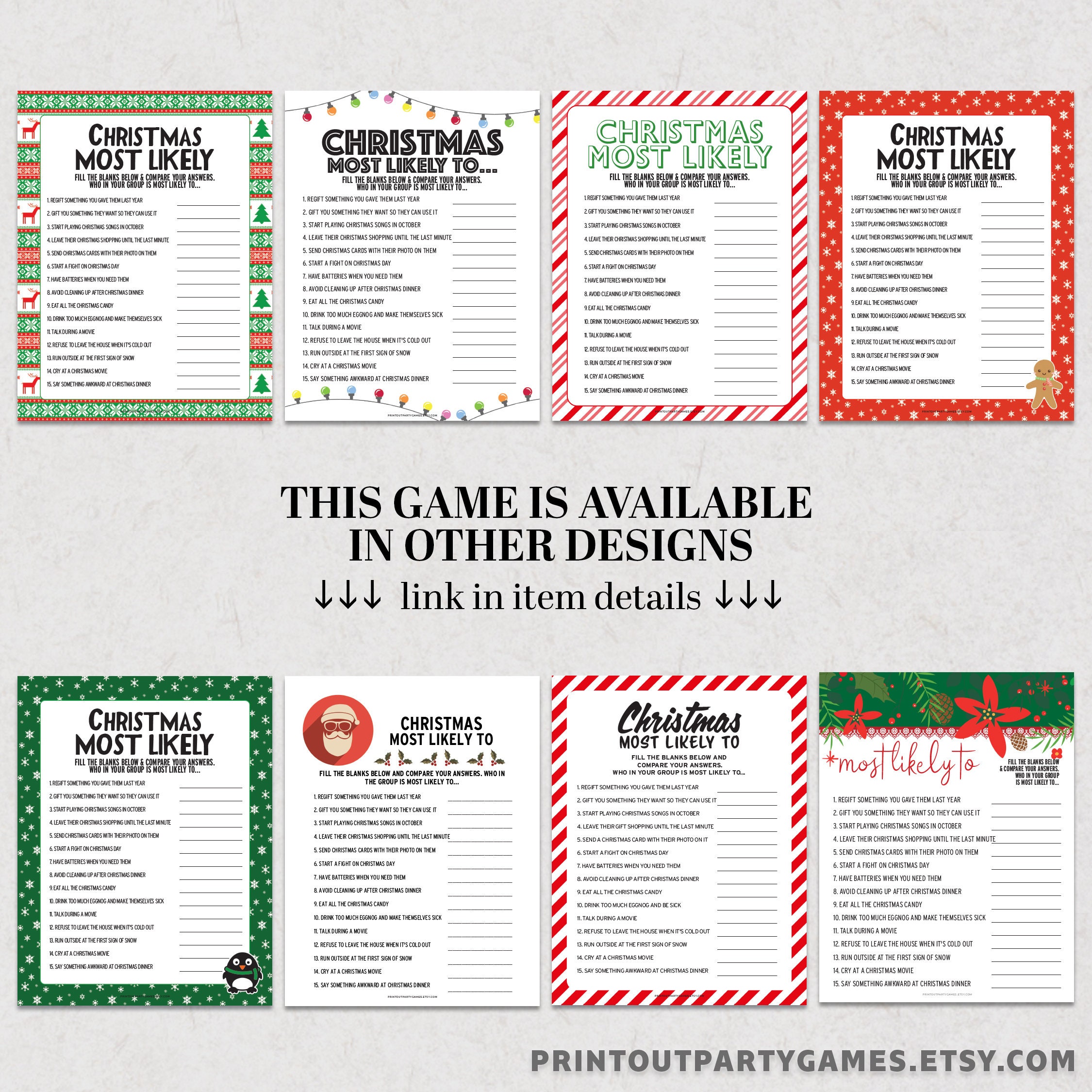 Christmas Most Likely to Game, Funny Christmas Games, Holiday Games ...