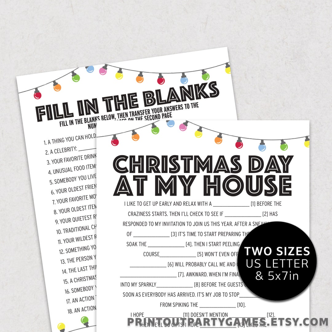 Christmas Madlibs, Christmas Day at My House, Editable Fill in the ...