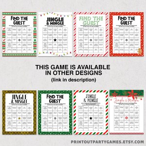 Christmas Jingle & Mingle Ice Breaker Game, Find the Guest Bingo Game ...