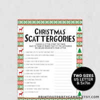 Holiday Scattergories Game - Etsy