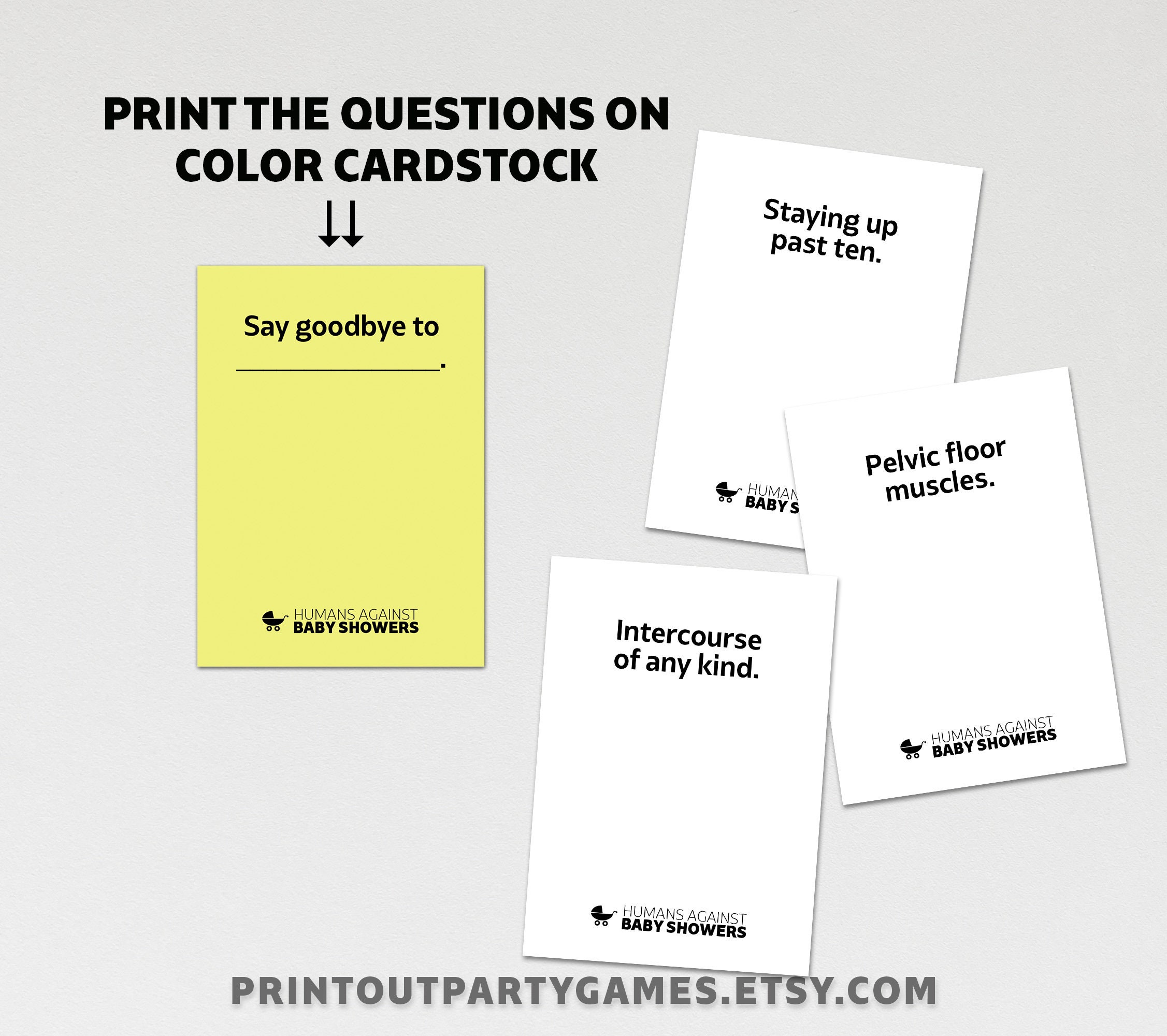 Outrageous Baby Shower Game, Humans Against Baby Showers Game, Adult ...