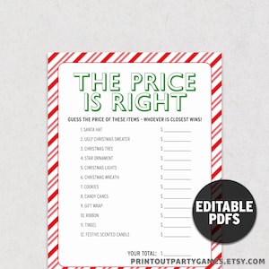 Christmas the Price is Right Game, Guess the Price Game for Holiday ...