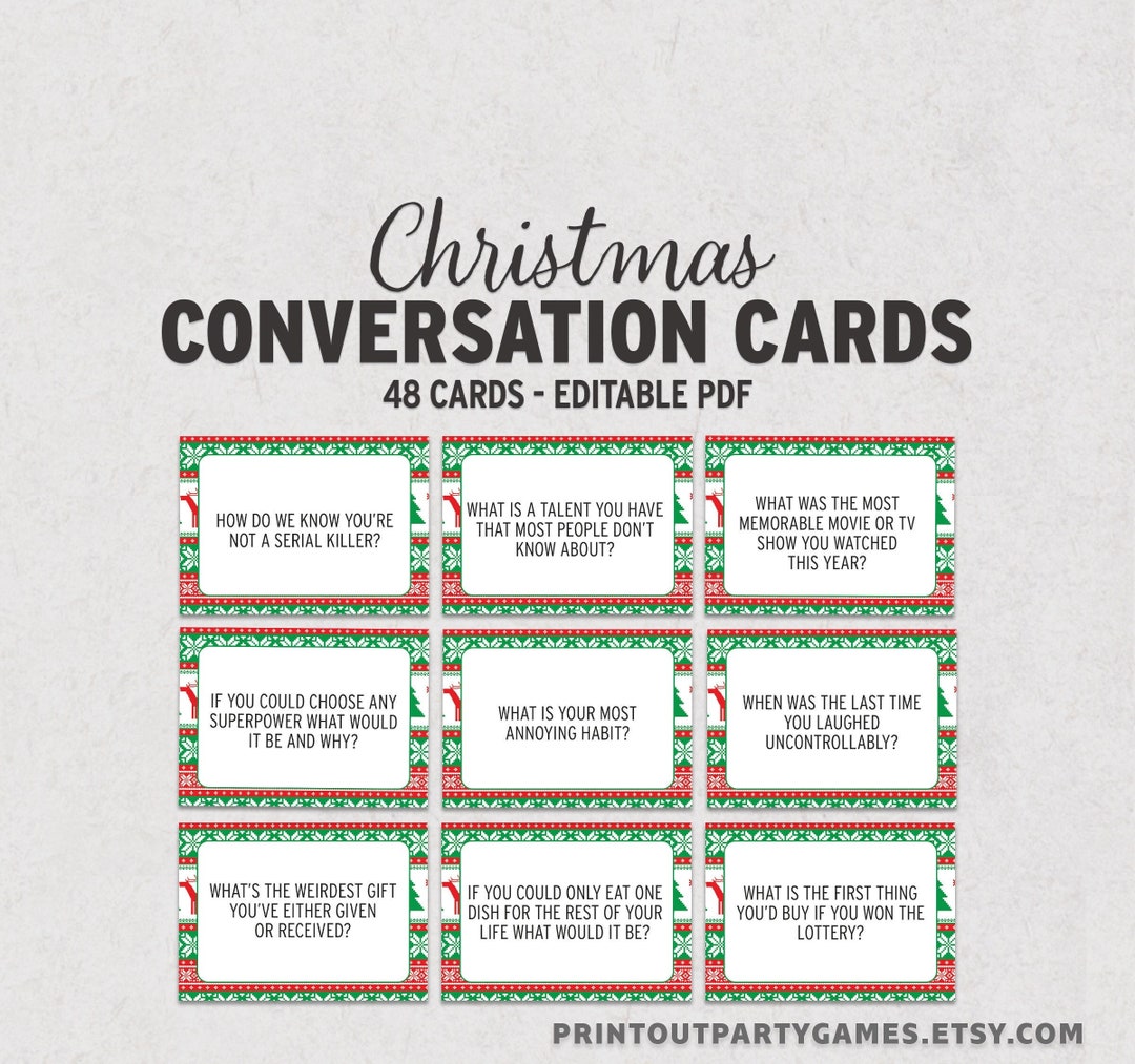 Conversation Cards Festive Ice Breaker Questions Christmas - Etsy