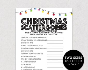 Christmas Scattergories FOUR SCATTERGORIES GAMES Christmas - Etsy