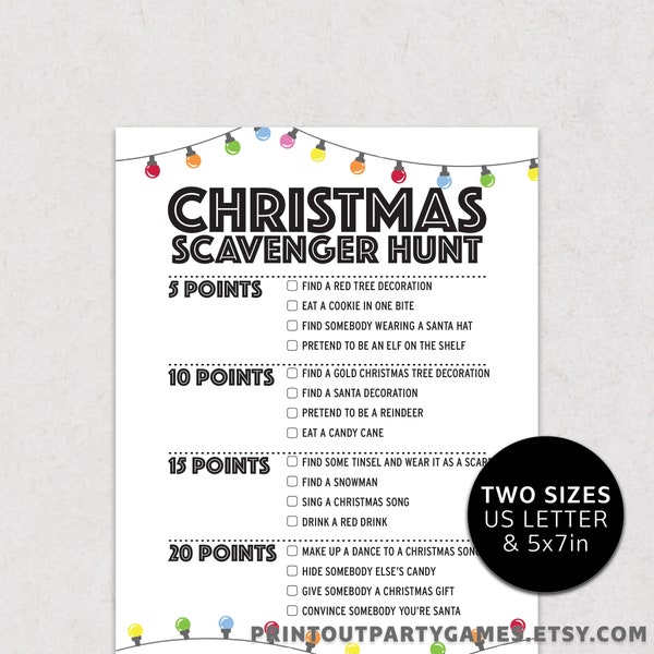 Scavenger Hunt Christmas - Etsy