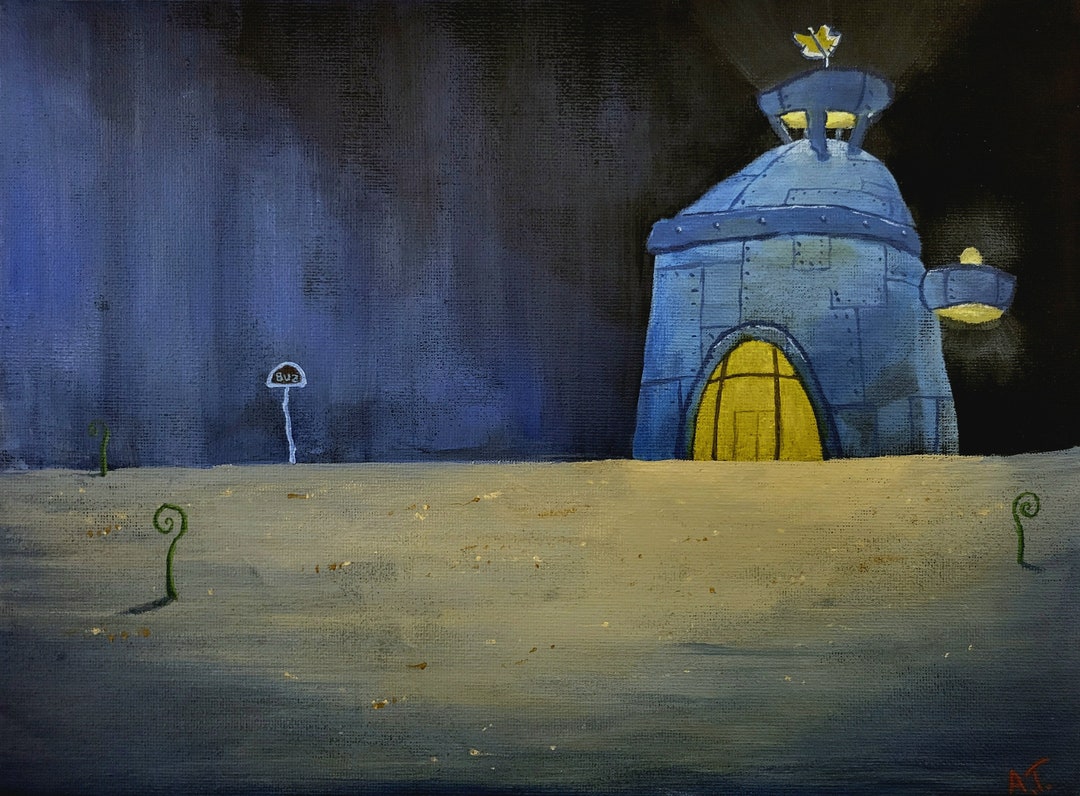 Spongebob Rock Bottom Painting Print - Etsy