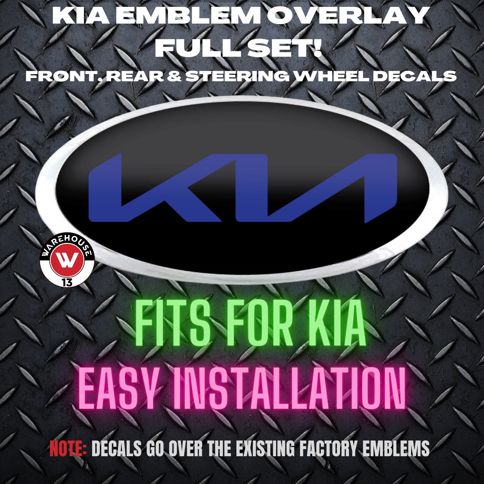 KIA Emblem Overlay New Logo Front Back and Steering Wheel - Etsy Singapore