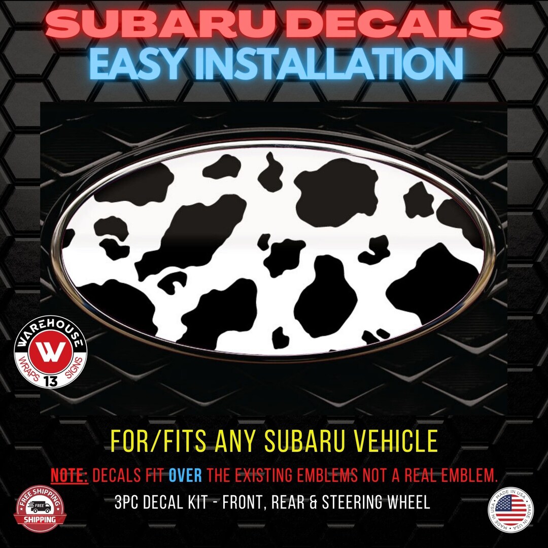 Subaru Emblem Overlay Decals 3 Piece Kit-front, Rear and Steering Wheel ...