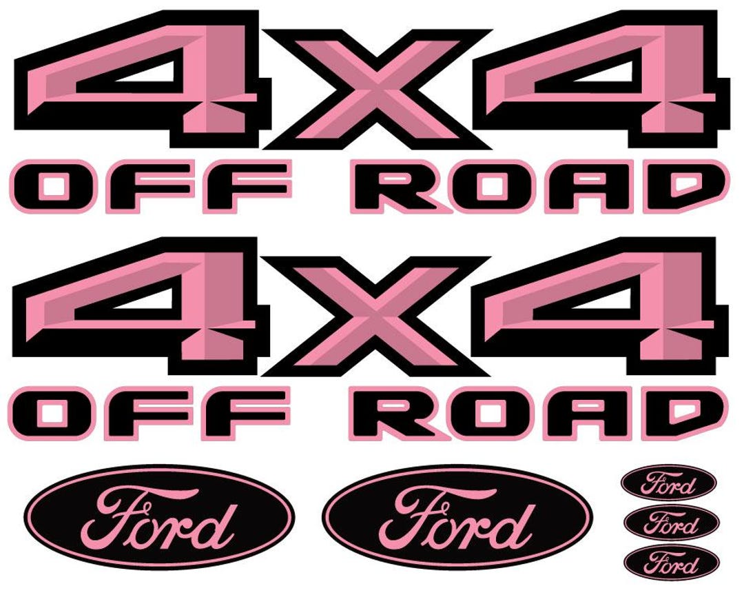 New! Fits for Ford F150 F250/F350 4X4 Bubble Gum Pink Printed Decals ...