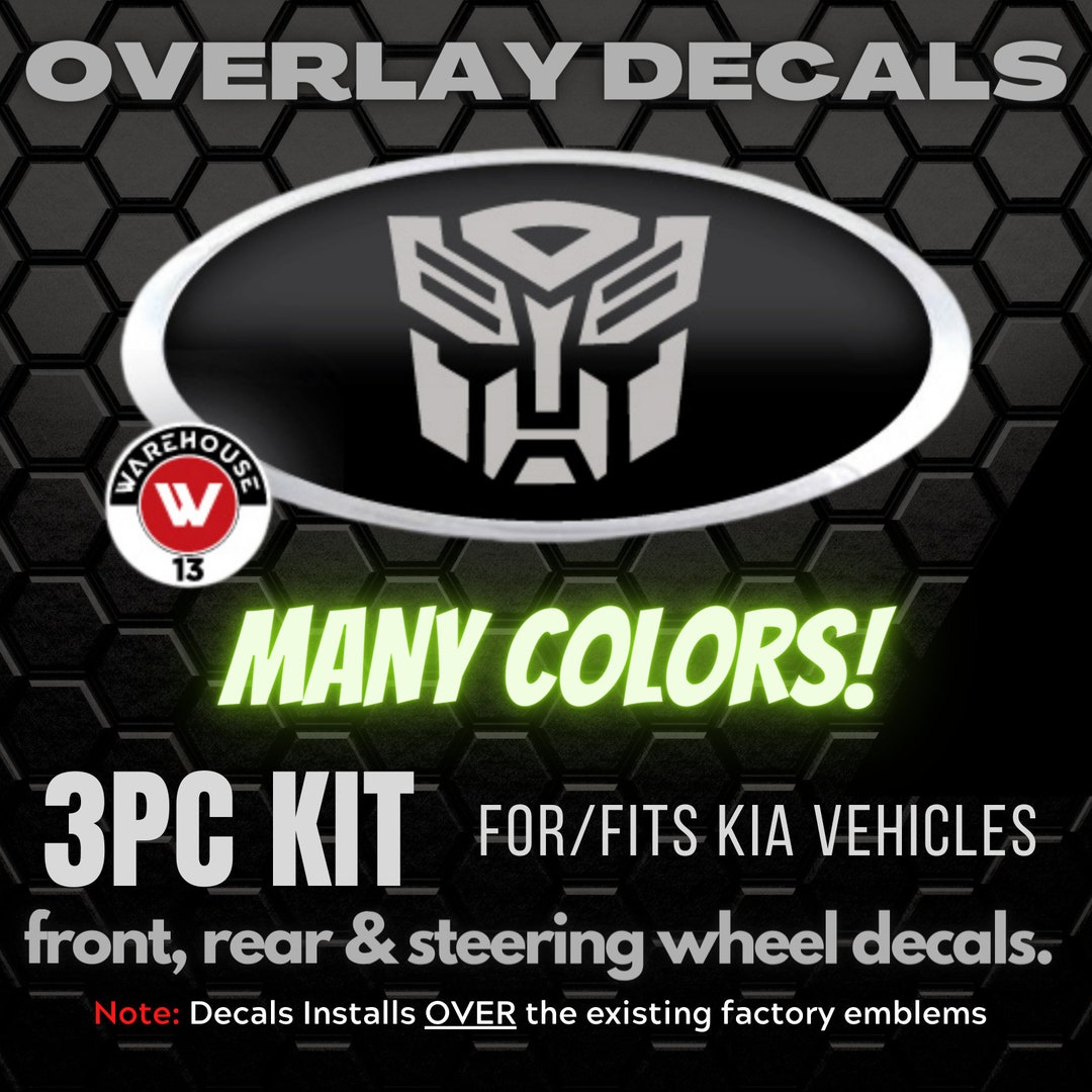 Fits for KIA Vehicles Vinyl Overlay Decals Stickers 3PC Kit Includes ...